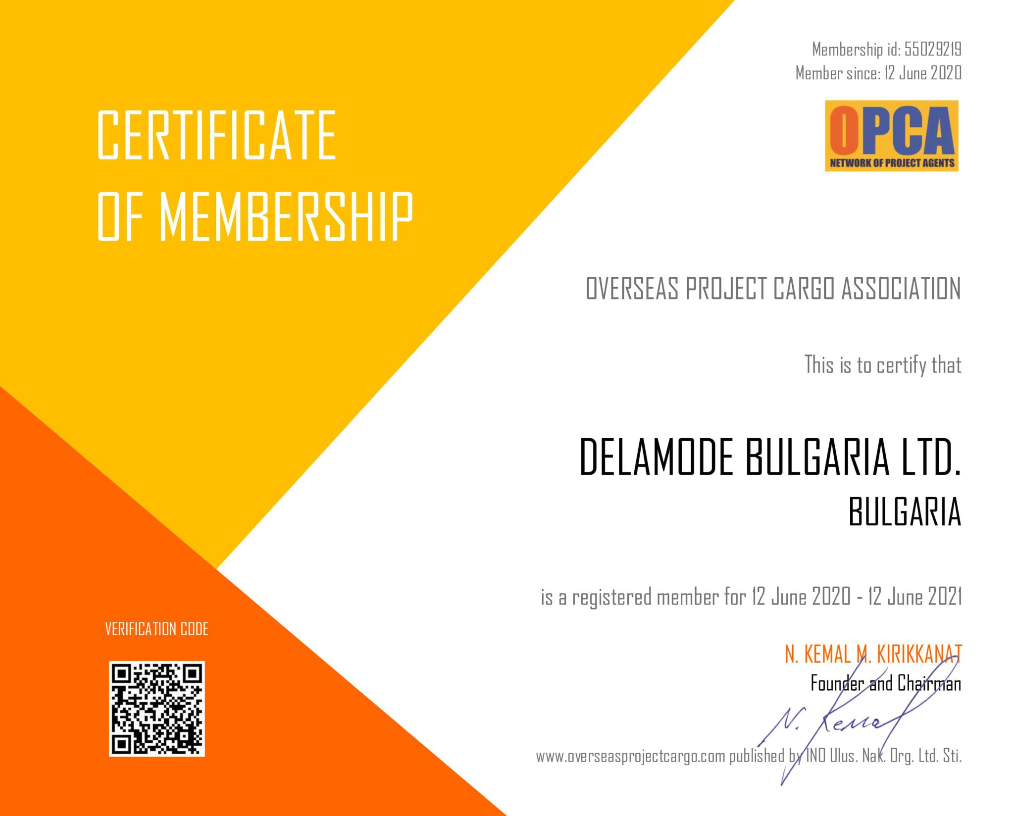 Delamode Bulgaria become member of (OPCA) - Delamode Global